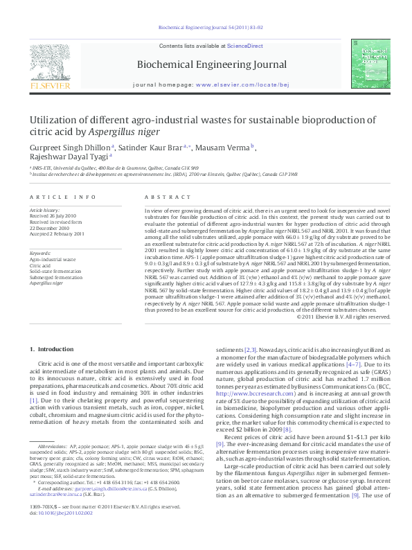 (PDF) Utilization of different agro-industrial wastes for sustainable ... (PDF) Utilization of different agro-industrial wastes for sustainable ...