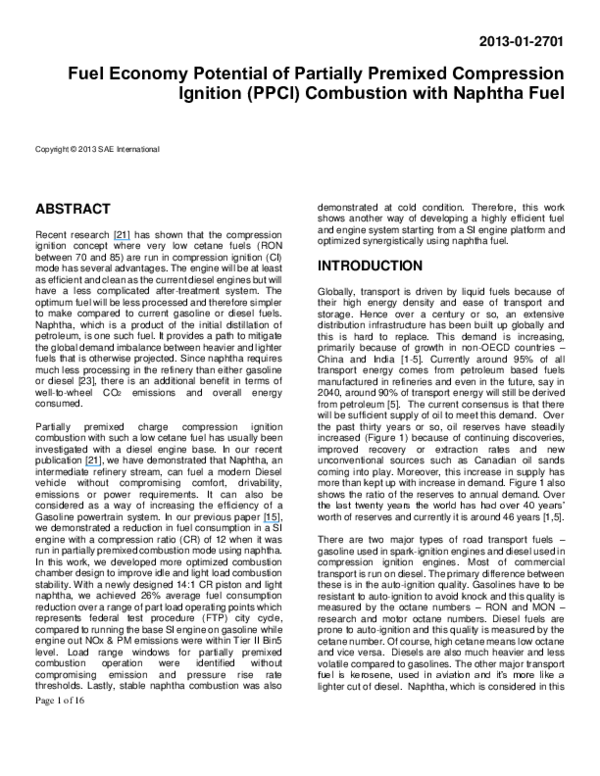 Pdf Fuel Economy Potential Of Partially Premixed Compression Ignition Ppci Combustion With