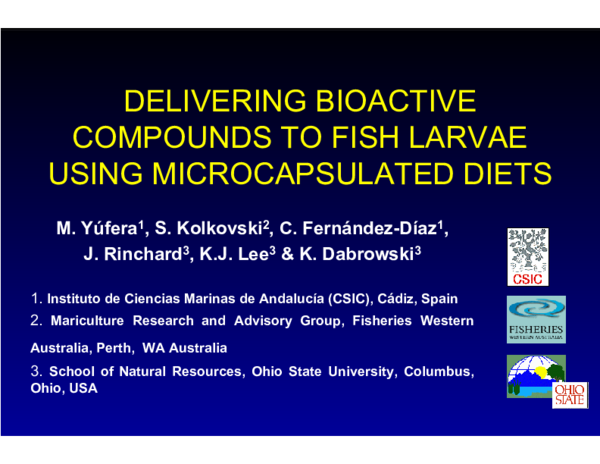 (PDF) Delivering bioactive compounds to fish larvae using ...