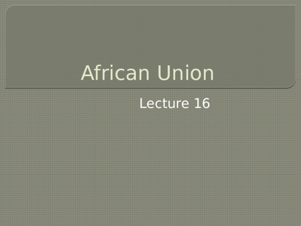 (PPT) African Union