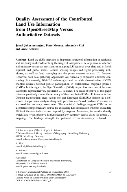 (PDF) Quality Assessment of the Contributed Land Use Information from OpenStreetMap Versus ...