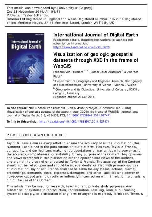 (PDF) International Journal of Digital Earth Visualization of geologic ...