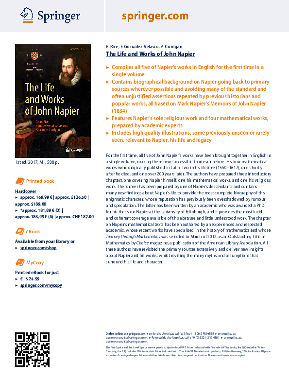 (PDF) The Life and Works of John Napier