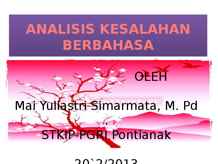 (PPT) POWER POINT ANAKES (Analisis Kesalahan Berbahasa)