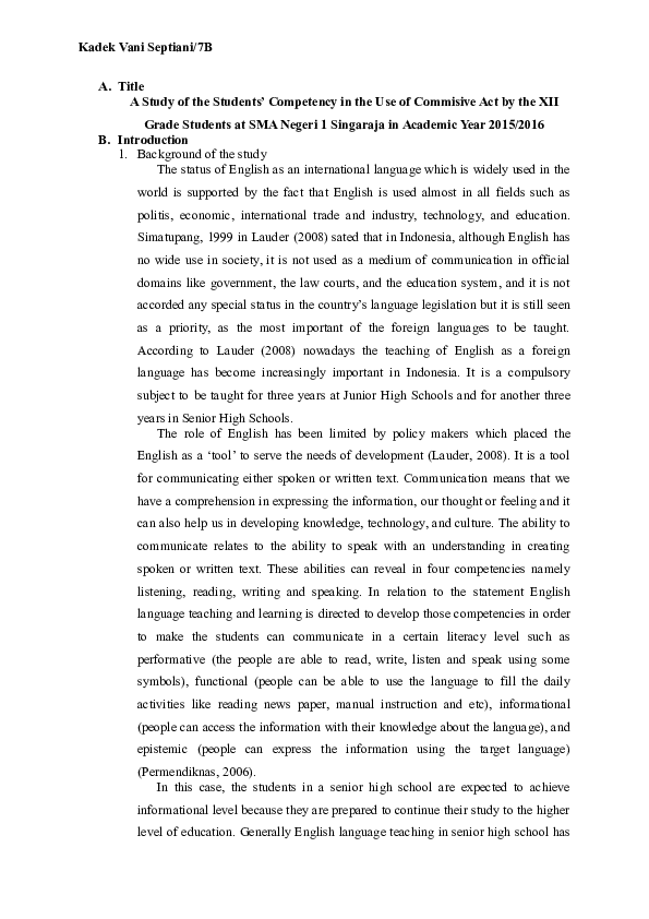 (DOC) Students' Competency in Commisive Acts