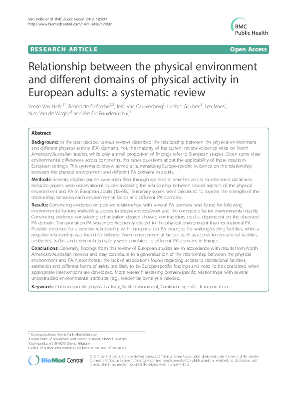 (PDF) Relationship between the physical environment and different ...