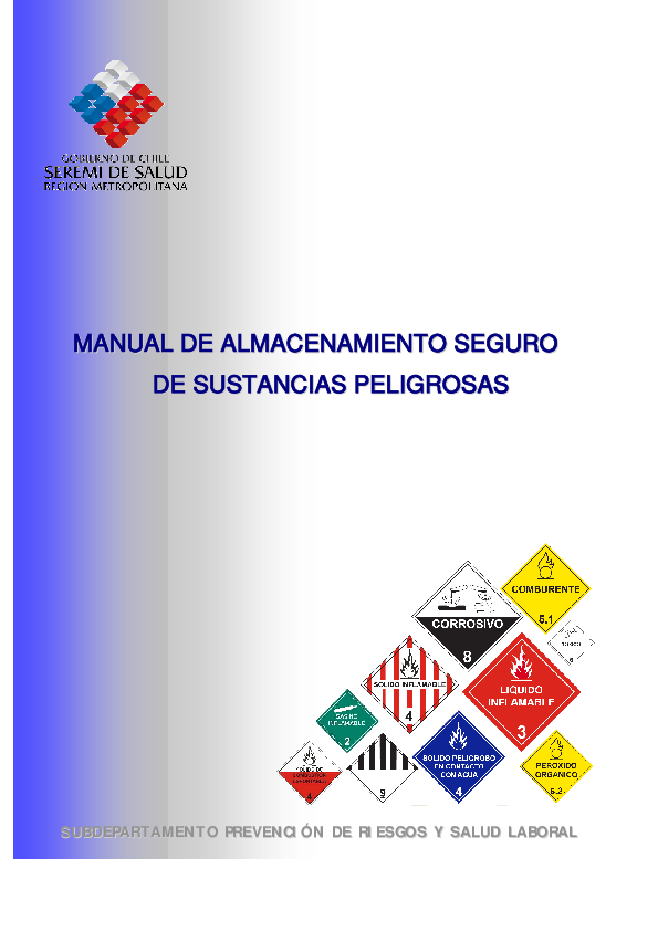 (PDF) Manual de almacenamiento seguro de sustancias químicas peligrosas