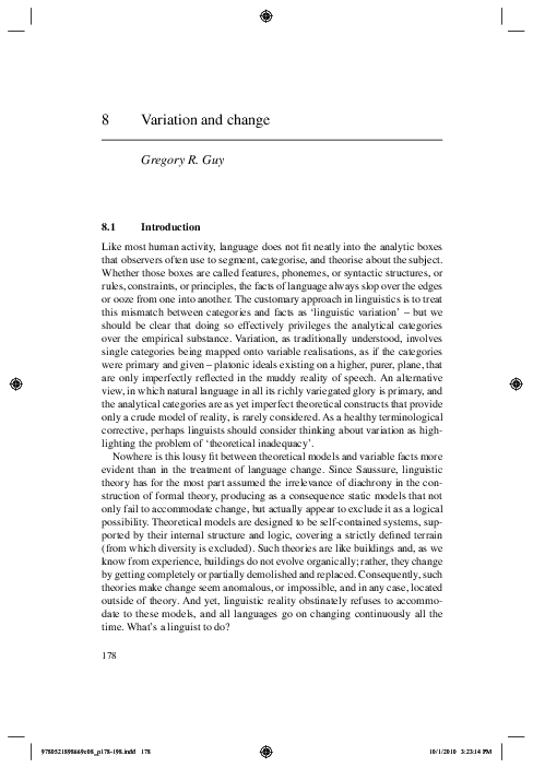 (PDF) Variation and change