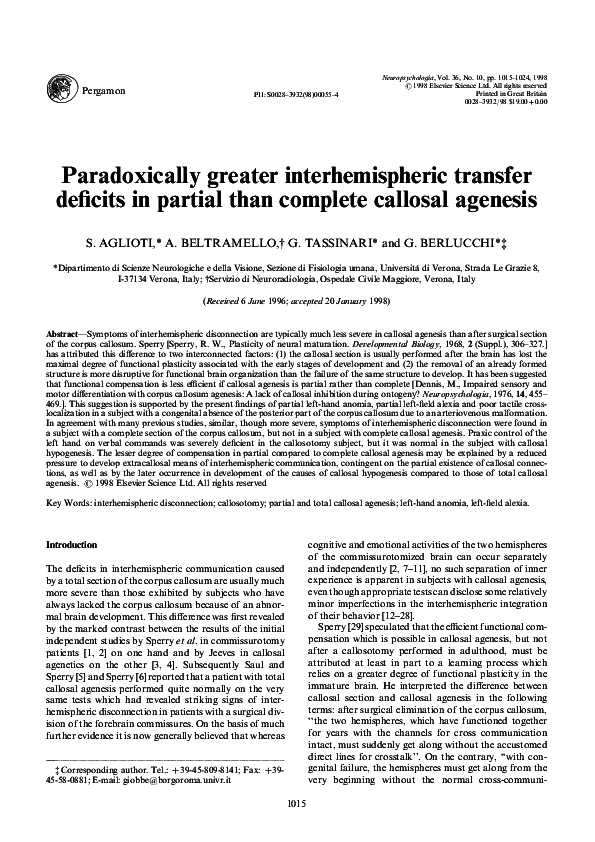 (PDF) Paradoxically greater interhemispheric transfer deficits in ...