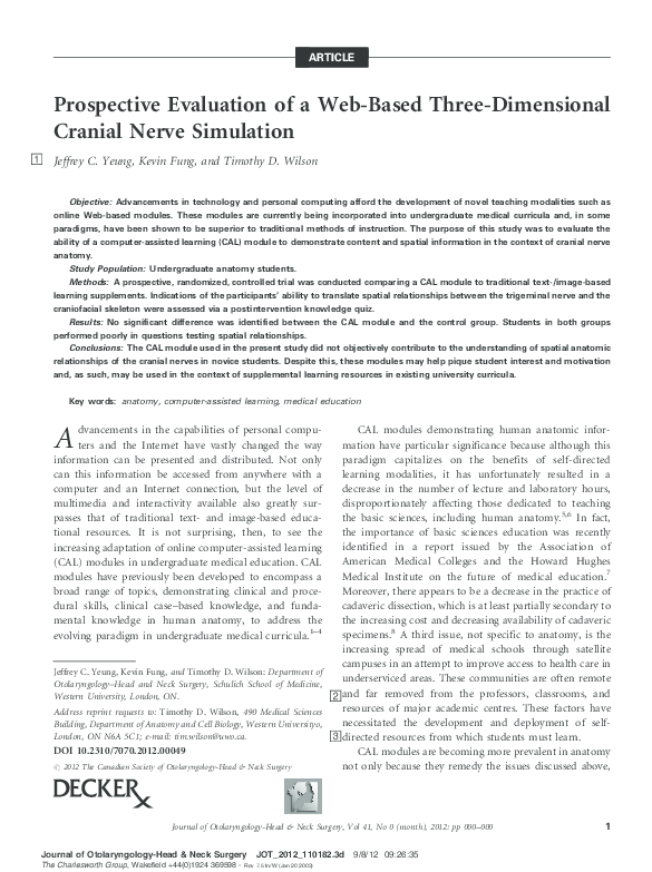 (PDF) Prospective Evaluation of a Web-based Three-dimensional Cranial ...