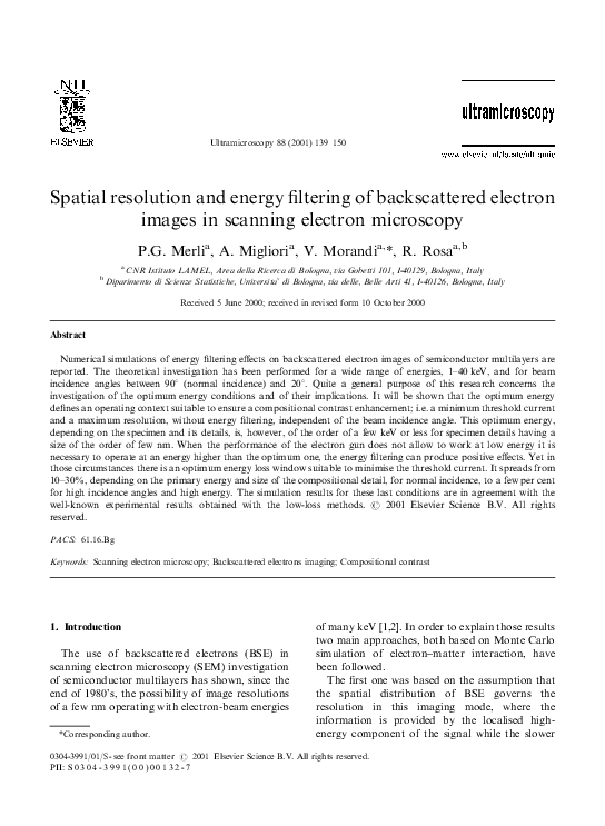 (PDF) Optimizing Energy Conditions for Backscattered Electron Imaging