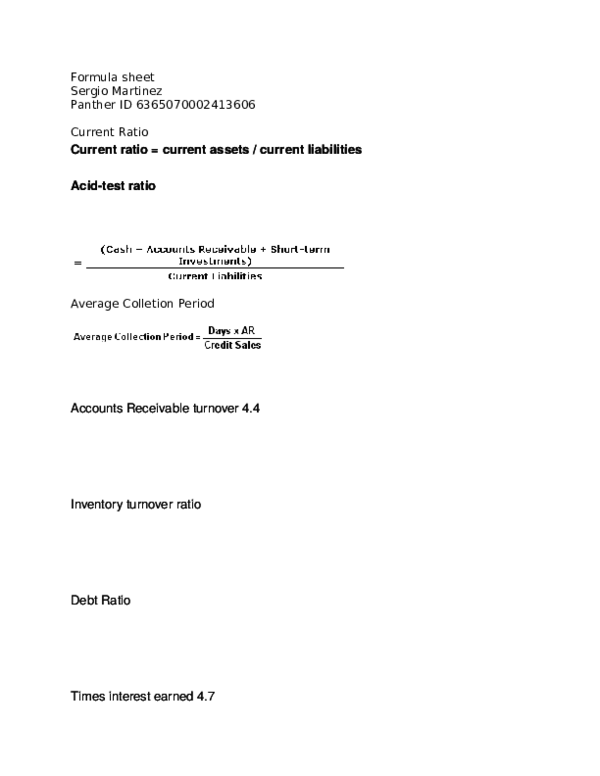 (DOC) Formula sheet | Sergio Martinez - Academia.edu