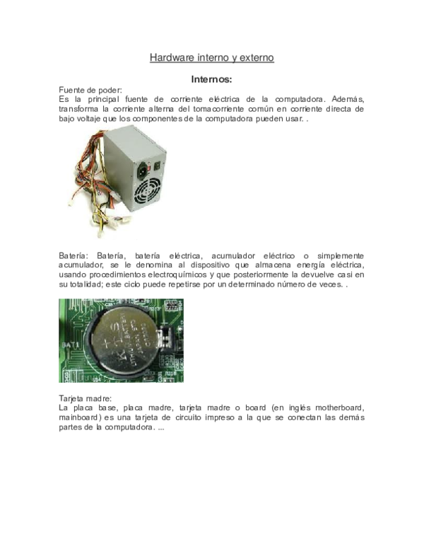 (DOC) Hardware interno y externo