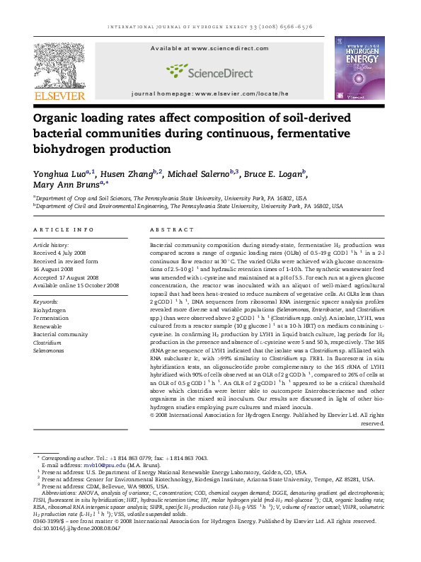 (PDF) Organic loading rates affect composition of soil-derived ...