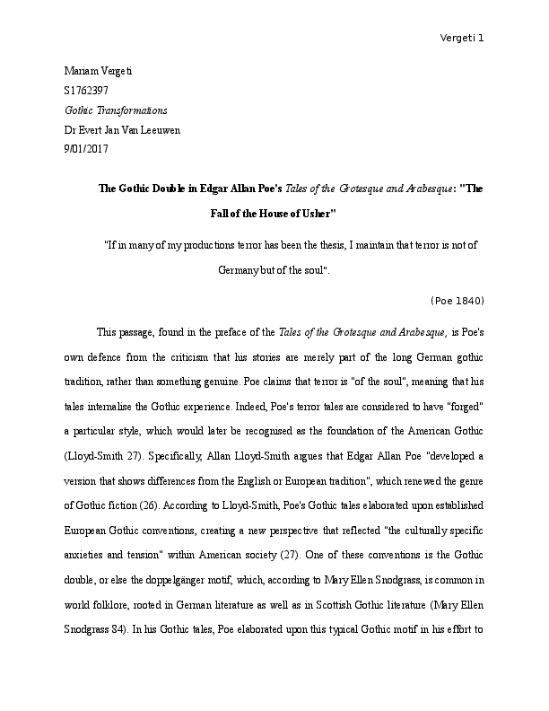 (DOC) The Gothic Double in Edgar Allan Poe's Tales of the Grotesque and ...