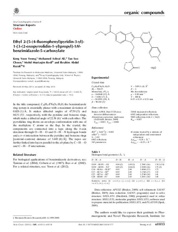 (PDF) Ethyl 2-[5-(4-fluorophenyl)pyridin-3-yl]-1-[3-(2-oxopyrrolidin-1-yl)propyl]-1 H ...