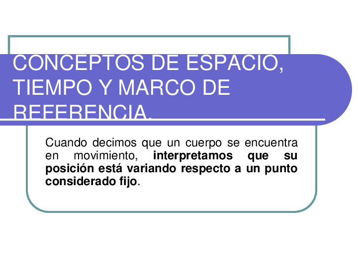 Concepto Espacio Tiempo Conceptos Materia, Movimiento, Espacio Y