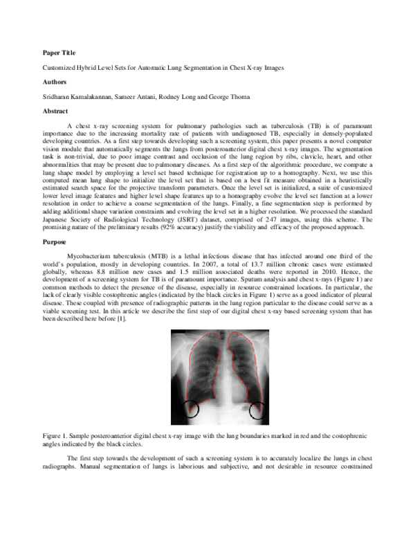 (PDF) Customized Hybrid Level Sets for Automatic Lung Segmentation in Chest X-ray Images