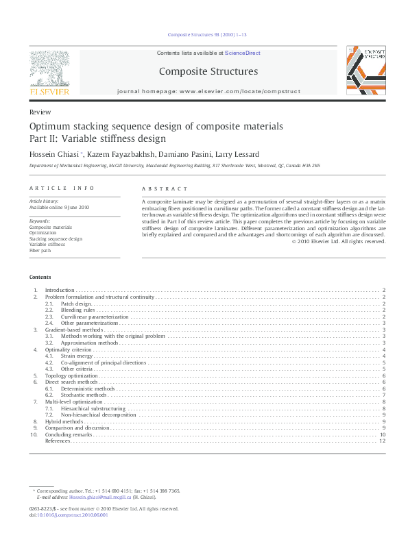 (PDF) Optimum stacking sequence design of composite materials Part I: Constant stiffness design