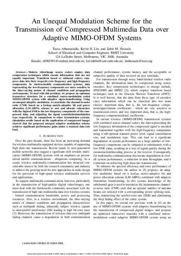 (PDF) An unequal modulation scheme for the transmission of compressed ...
