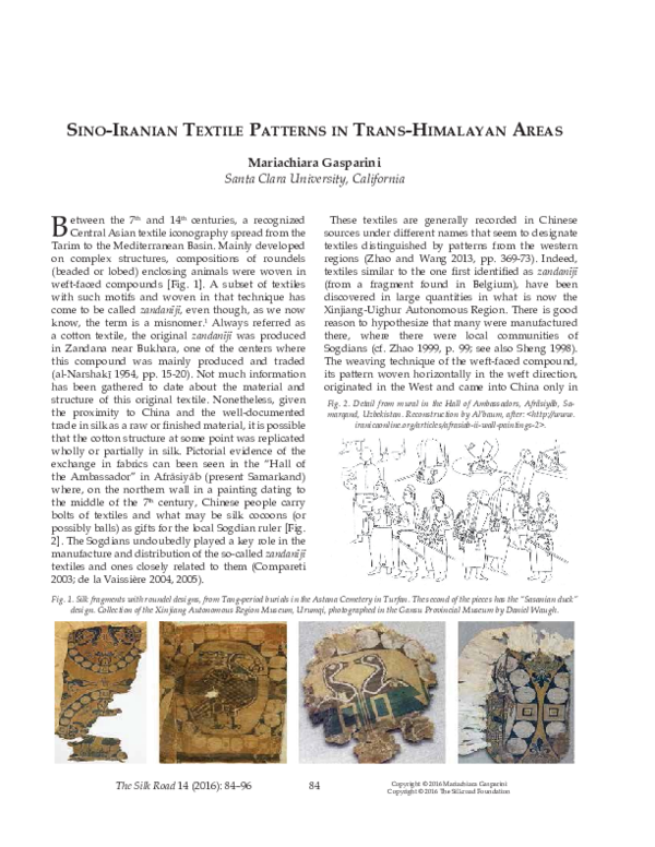 (PDF) Sino-Iranian Textile Patterns in Trans-Himalayan Areas