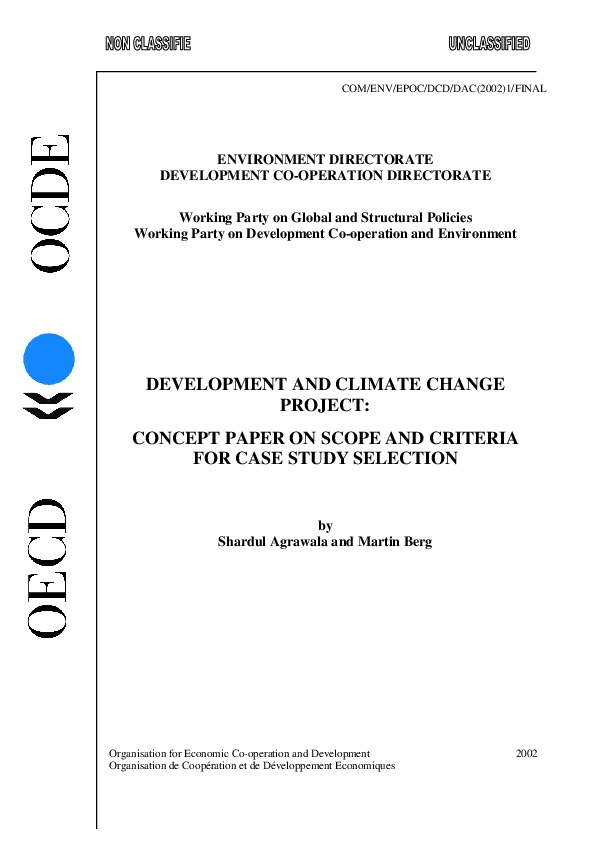(PDF) Development and climate change project: Concept paper on scope ...