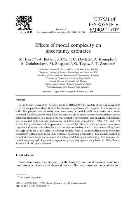 (PDF) Effects of model complexity on uncertainty estimates