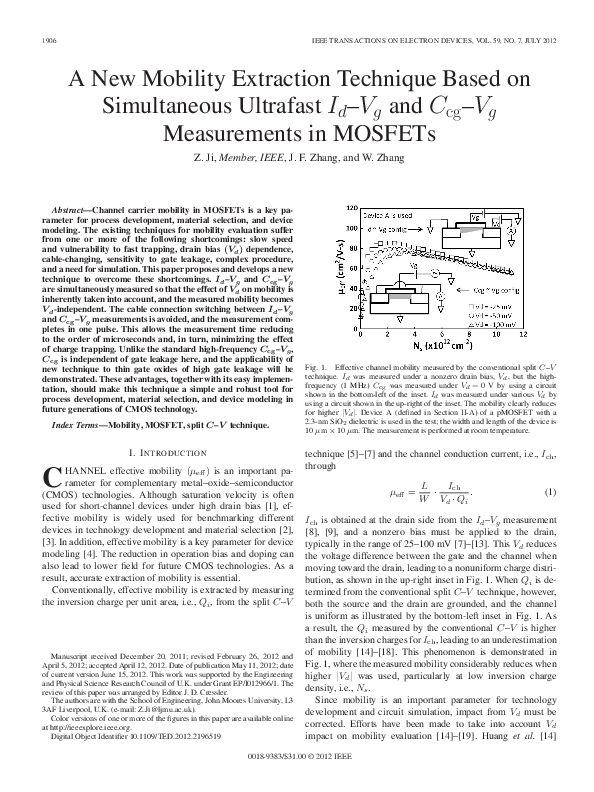 (PDF) A New Mobility Extraction Technique Based on Simultaneous ...