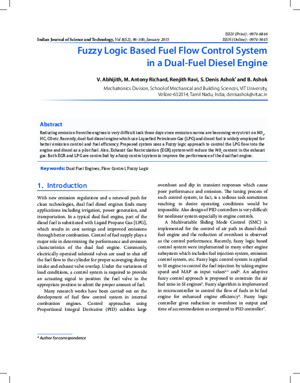 (PDF) Fuzzy Logic Based Fuel Flow Control System in a Dual-Fuel Diesel ...
