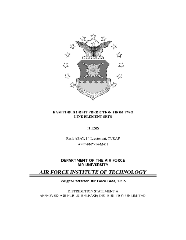 Pdf Kam Torus Orbit Prediction From Two Line Element Sets