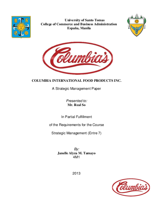 (PDF) A Strategic Management Paper In Partial Fulfillment of the ...