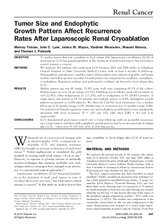 (PDF) Tumor Size and Endophytic Growth Pattern Affect Recurrence Rates ...