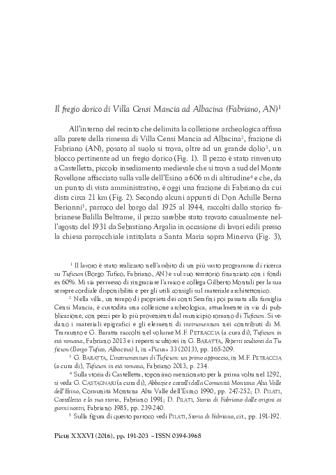 (PDF) ROMAN ARCHITECTURE - DORIC FRIEZE / Il fregio dorico di Villa ...