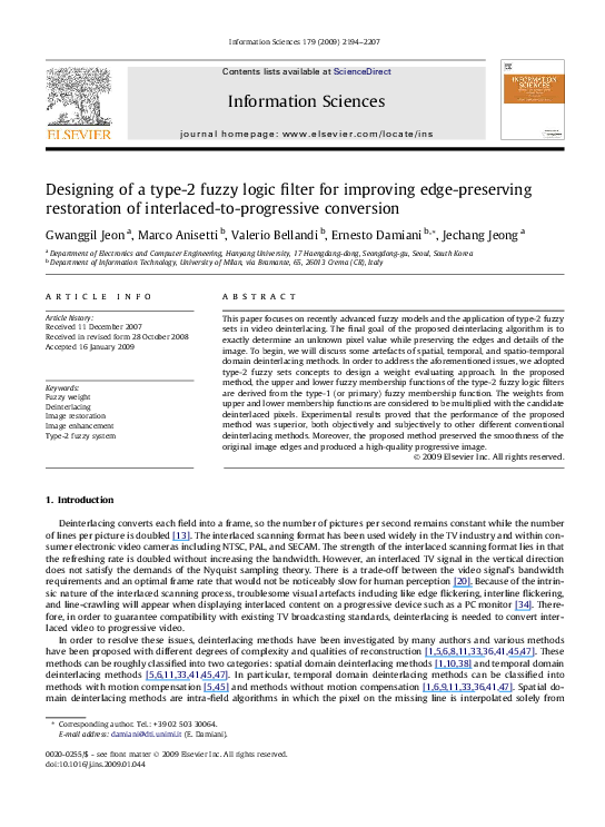 Pdf Designing Of A Type 2 Fuzzy Logic Filter For Improving Edge