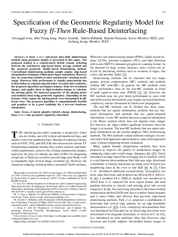(PDF) Specification of the geometric regularity model for fuzzy If-then ...