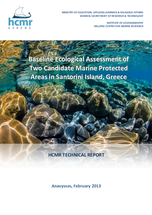 (PDF) Baseline ecological assessment of two candidate Marine Protected ...
