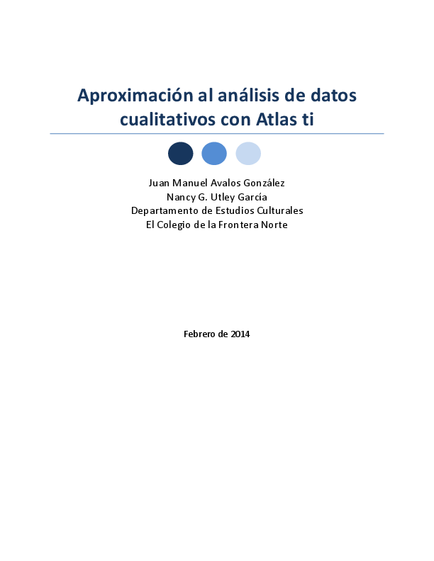 (PDF) Aproximación al análisis de datos cualitativos con Atlas ti
