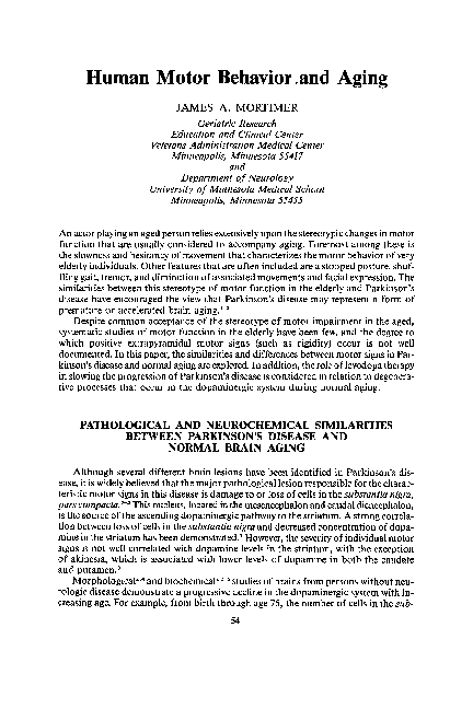 (PDF) Human Motor Behavior and Aging