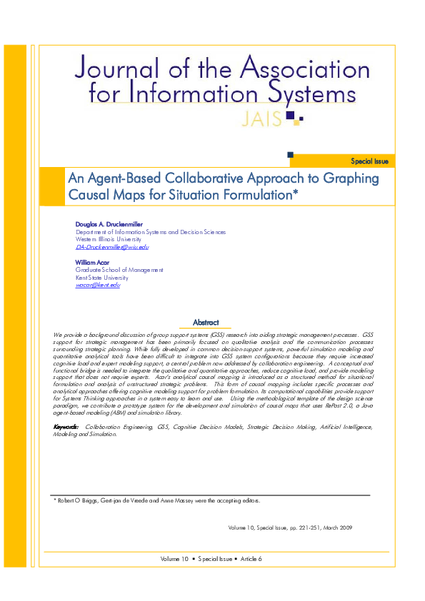 (PDF) An Agent-Based Collaborative Approach to Graphing Causal Maps for Situation Formulation