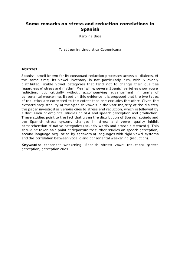 (DOC) Some remarks on stress and reduction correlations in Spanish