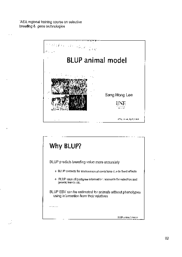 (PDF) Blup Animal Model