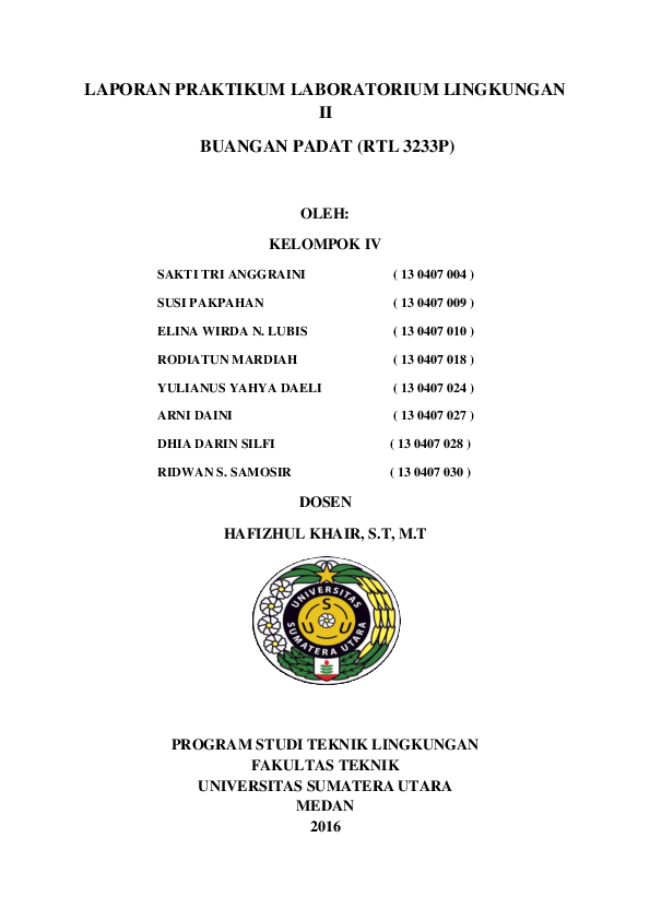(PDF) LAPORAN PRAKTIKUM LABORATORIUM LINGKUNGAN II BUANGAN PADAT (RTL 3233P
