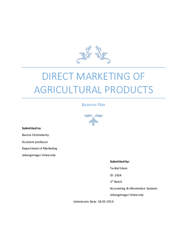 (PDF) DIRECT MARKETING OF AGRICULTURAL PRODUCTS