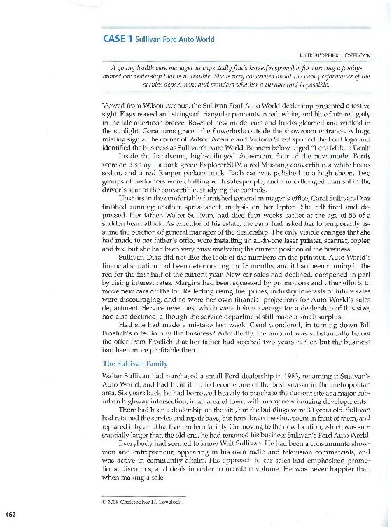 Pdf Case 1 Sullivan Ford Auto World