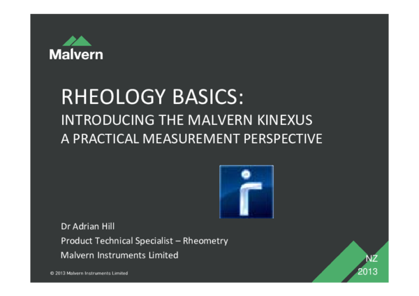 (PDF) RHEOLOGY BASICS: INTRODUCING THE MALVERN KINEXUS A PRACTICAL ...