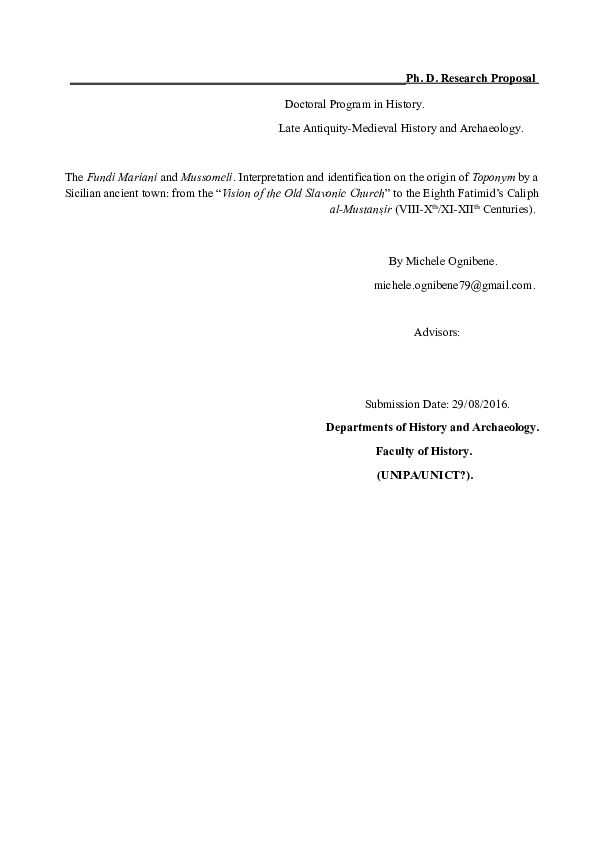 (DOC) The Fundi Mariani and Mussomeli. Interpretation and ...