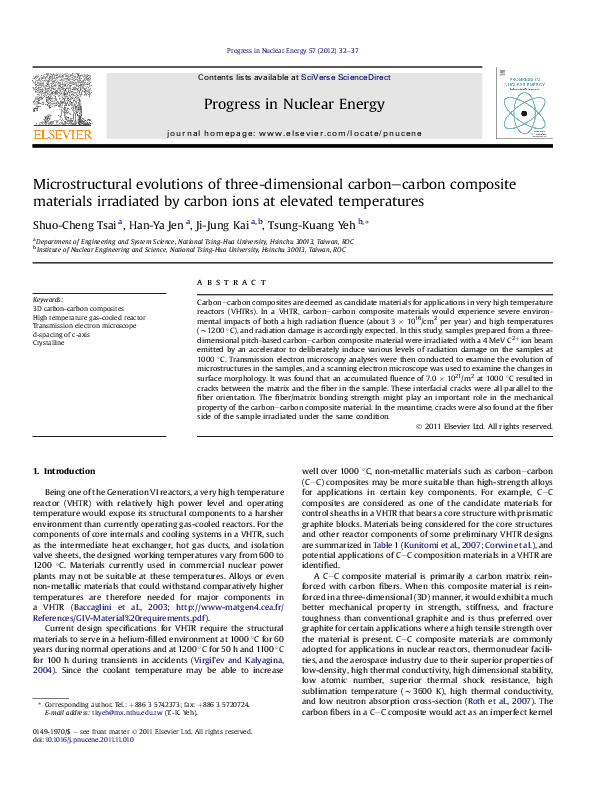Pdf Microstructural Evolutions Of Three Dimensional Carbon Carbon Composite Materials