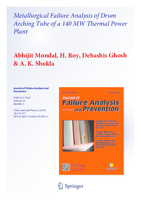 (PDF) Metallurgical Failure Analysis of Drum Arching Tube of a 140 MW ...