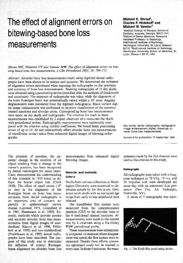 (PDF) The effect of alignment errors on bitewing-based bone loss measurements