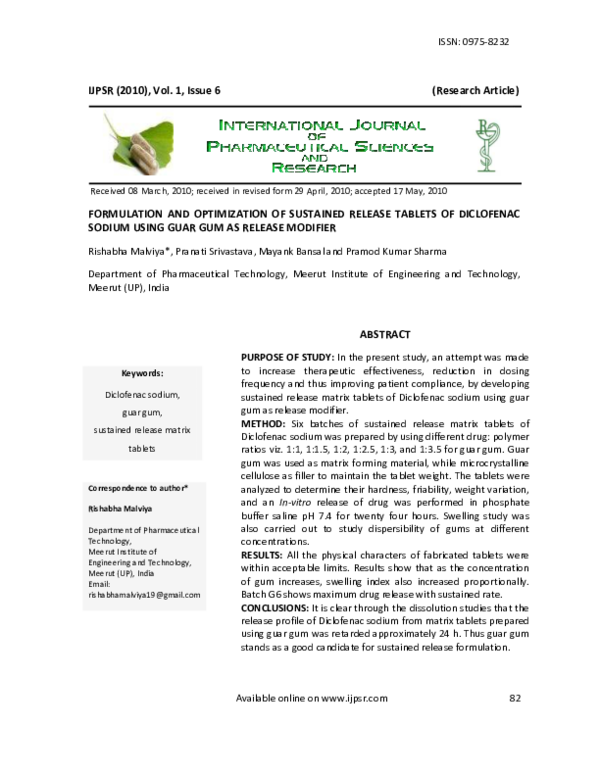 (PDF) Formulation and Evaluation of Sustained release suspension of ...